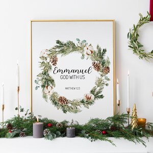 Emmanuel God With Us Print, Digital Print Download, Christmas Crown ...