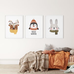 Baby Winter Posters, Set of 3 Baby Posters, Kids Room Wall Prints ...
