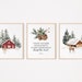 Set of 3 Christmas House Posters, Holiday Wall Decor, Winter Landscape ...