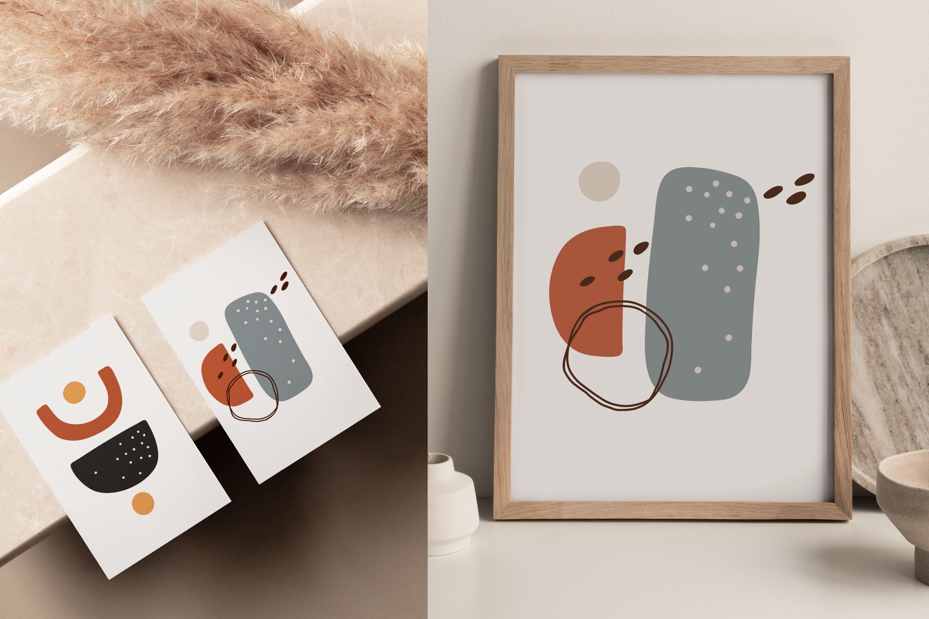 15 Abstract Shapes Clipart Boho Abstract Elements Digital | Etsy