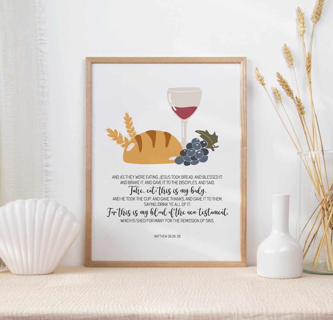 The Last Supper Wall Print, Christian Wall Art, Christian Bible Story ...