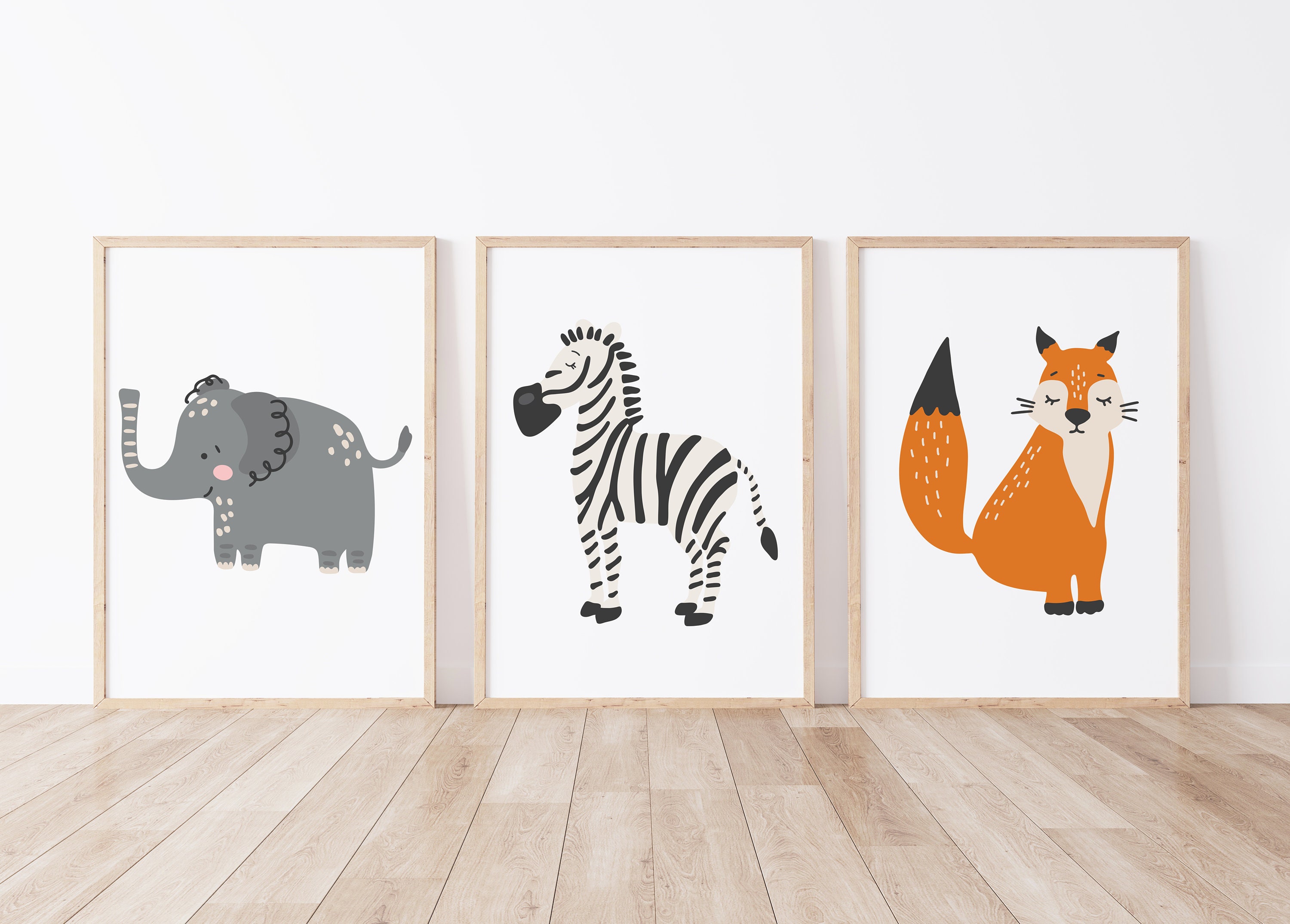 Nursery Baby Animals Wall Prints Set of 6 Boho Animals - Etsy