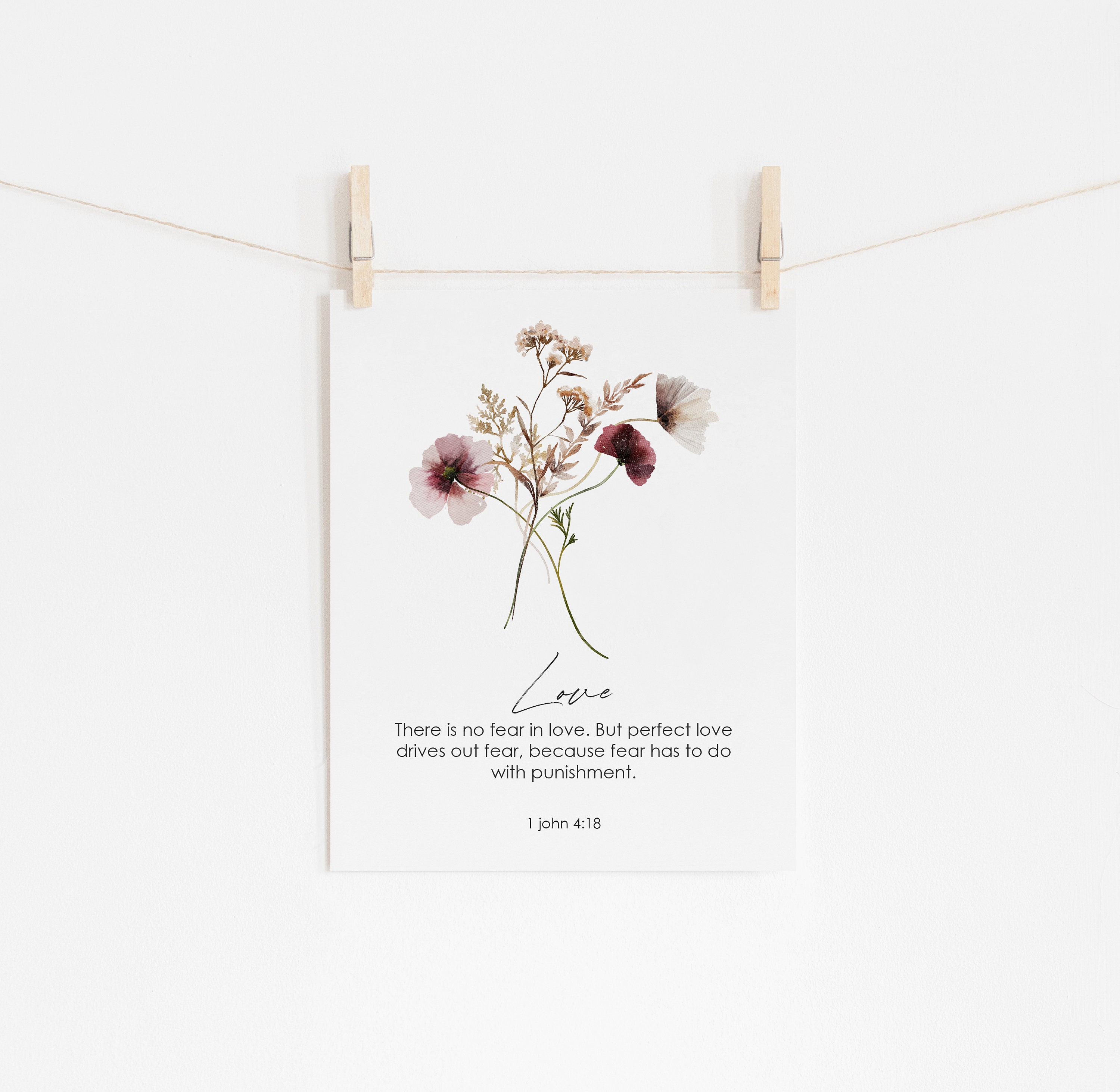 Scripture Wall Print, Christian Poster, Love Bible Verse Print, Field ...