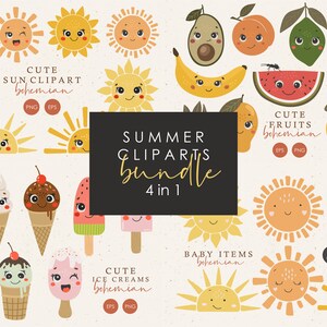Summer Baby Cliparts, Tropical Elements, Baby Illustration Bundle ...