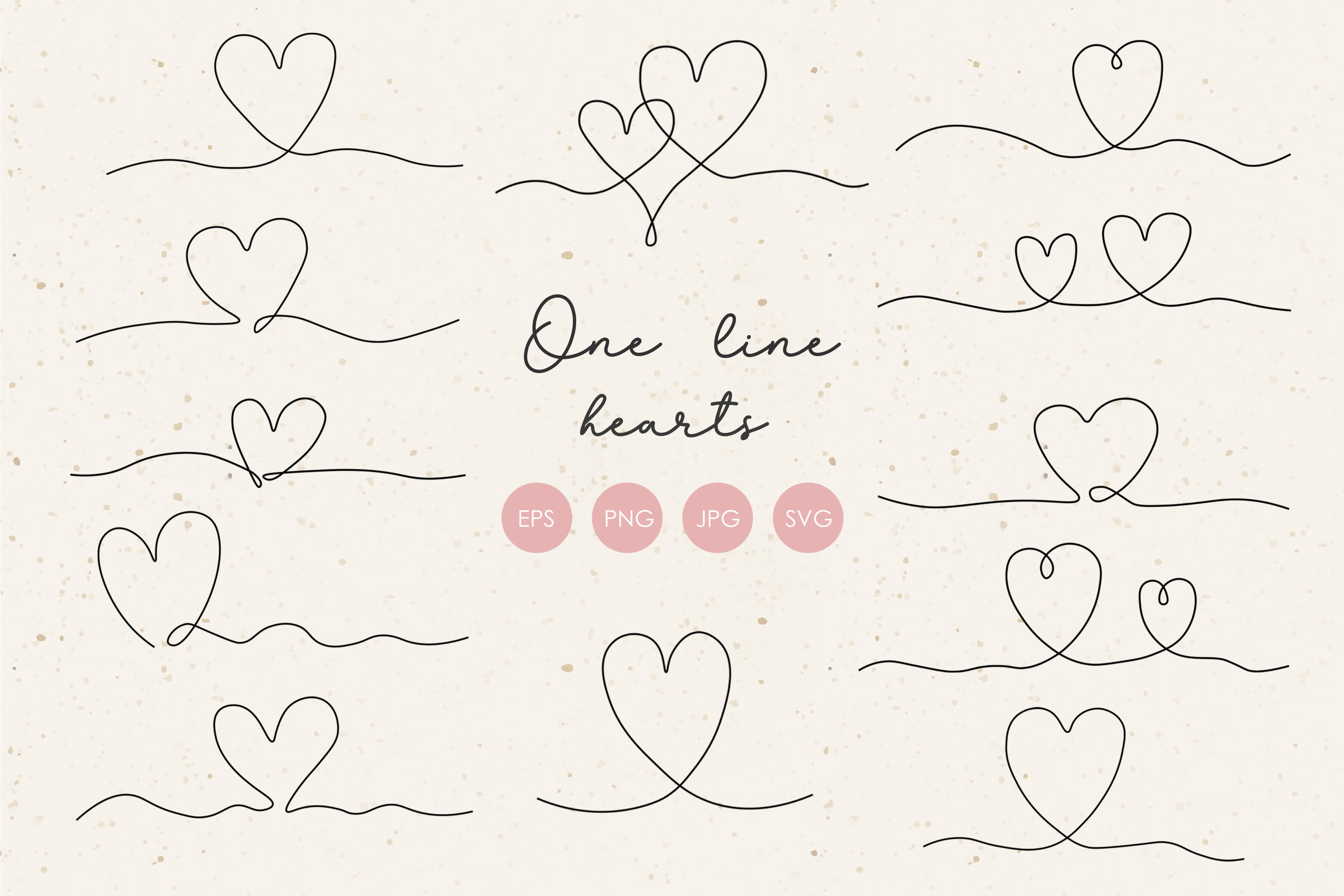 One Line Heart Clipart, Abstract Hearts Elements, Line Art Love PNG ...