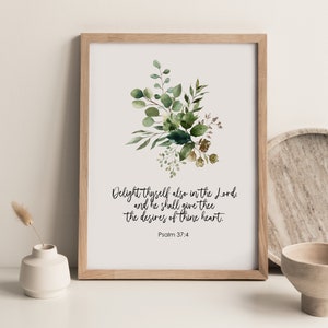 Scripture Wall Print, Christian Poster, Bible Verse Print, Plant ...