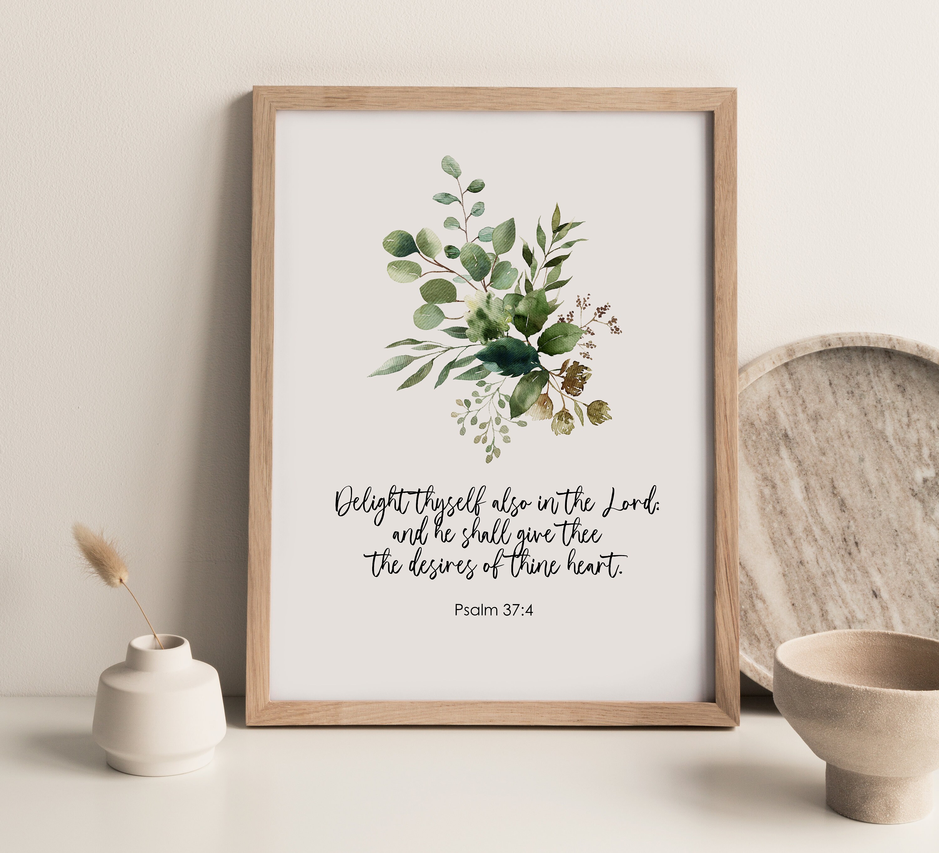 Scripture Wall Print, Christian Poster, Bible Verse Print, Plant ...