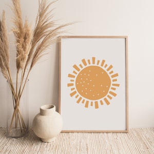 Set of 2 Nursery Prints, Boho Sun and Rainbow Prints, Digital Baby ...