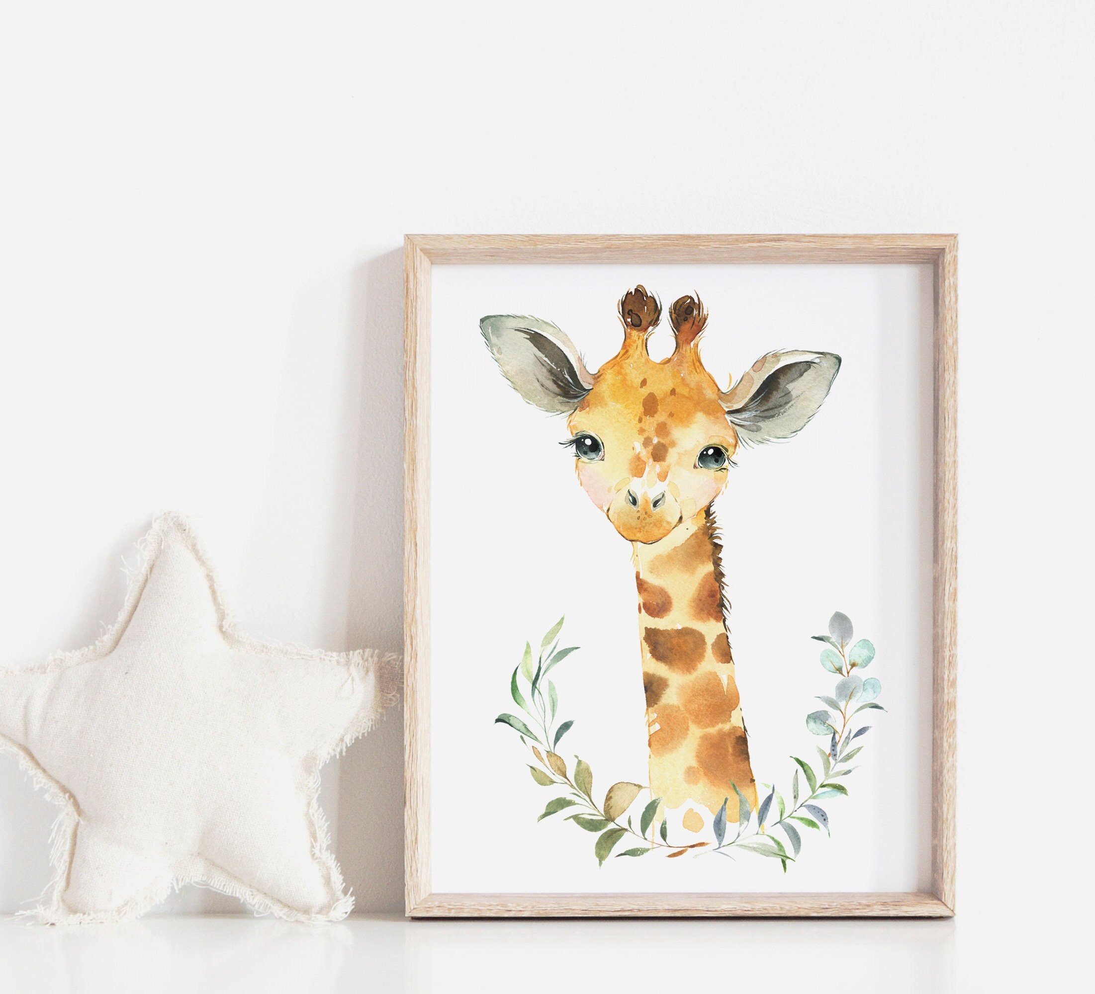 Giraffe Tier Wandbild Aquarell Baby Giraffe Poster Safari - Etsy.de