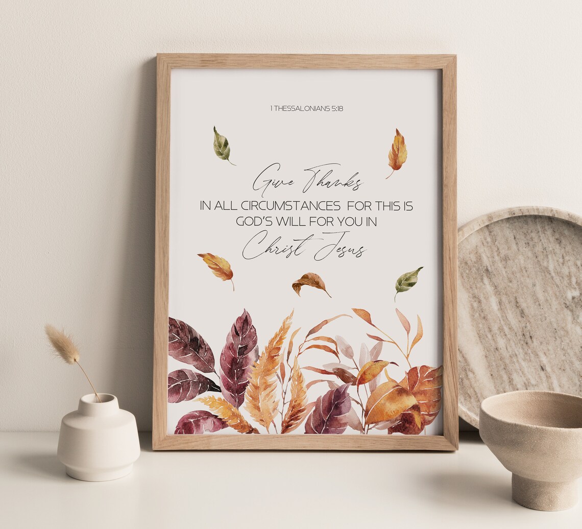 Bible Verse Poster Thanksgiving Wall Print Scripture Verse - Etsy