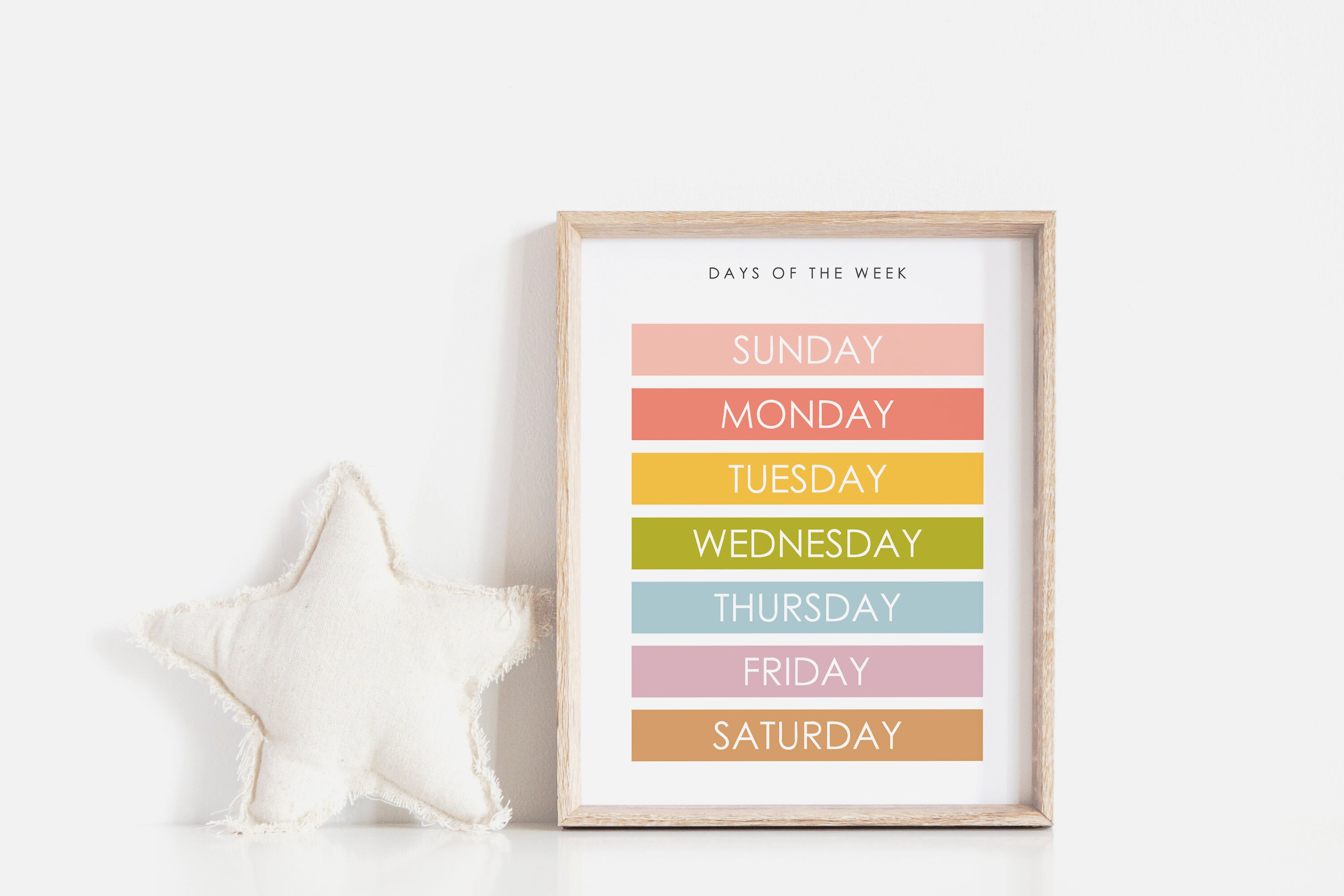 Days of the Week Poster Educational Poster Kids Wall Decor - Etsy