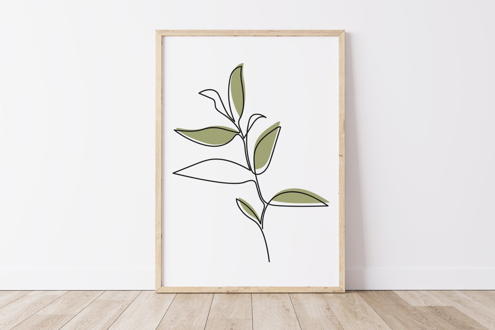 Set of 3 One Line Leaves Art Digital Botanical Wall Prints - Etsy