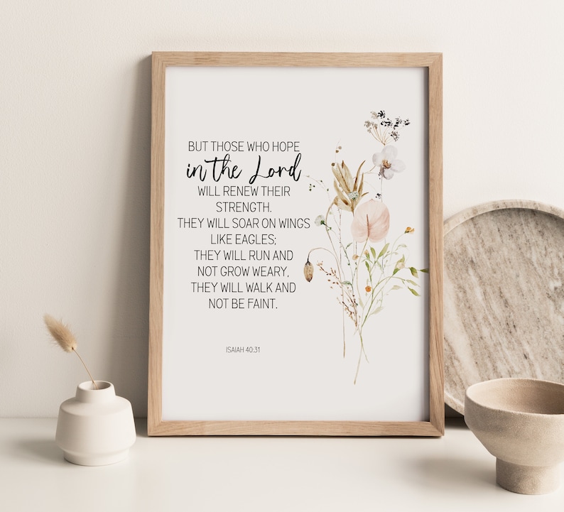 Scripture Wall Print Christian Poster Isaiah Bible Verse - Etsy