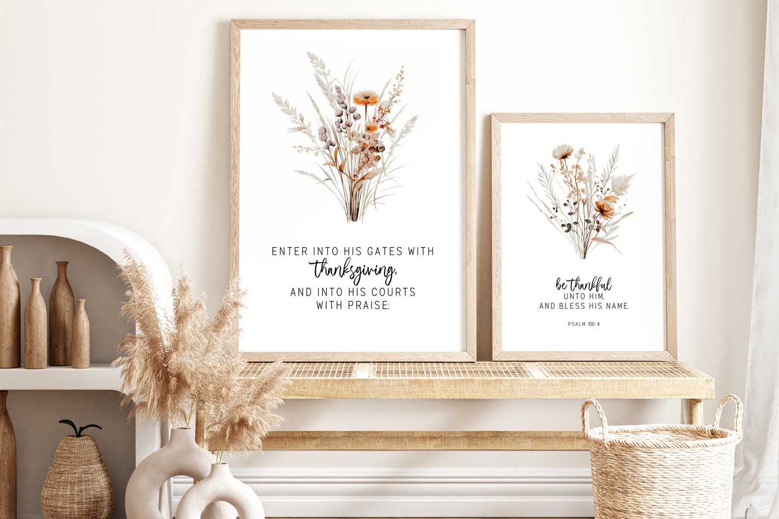 Give Thanks Posters Bible Verse Prints Autumn Flowers Cozy - Etsy