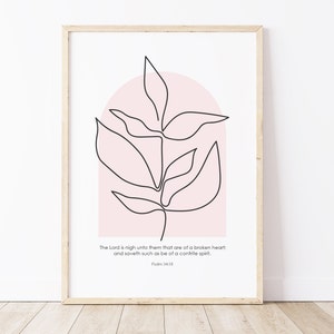 Christian Wall Print, Bible Verse Wall Poster, Boho Wall Print, Psalm ...