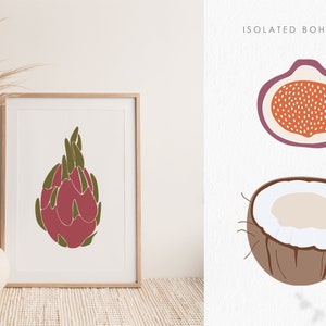 Boho Fruits Clipart, Tropical Fruits Collection, Digital Summer Clipart ...