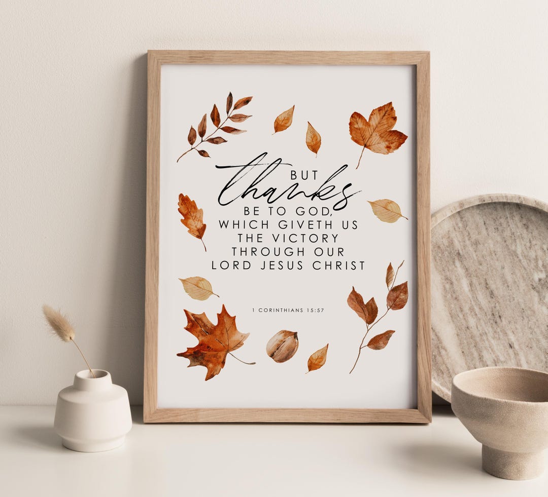 Bible Verse Poster, Thanksgiving Wall Print, Scripture Verse Print ...
