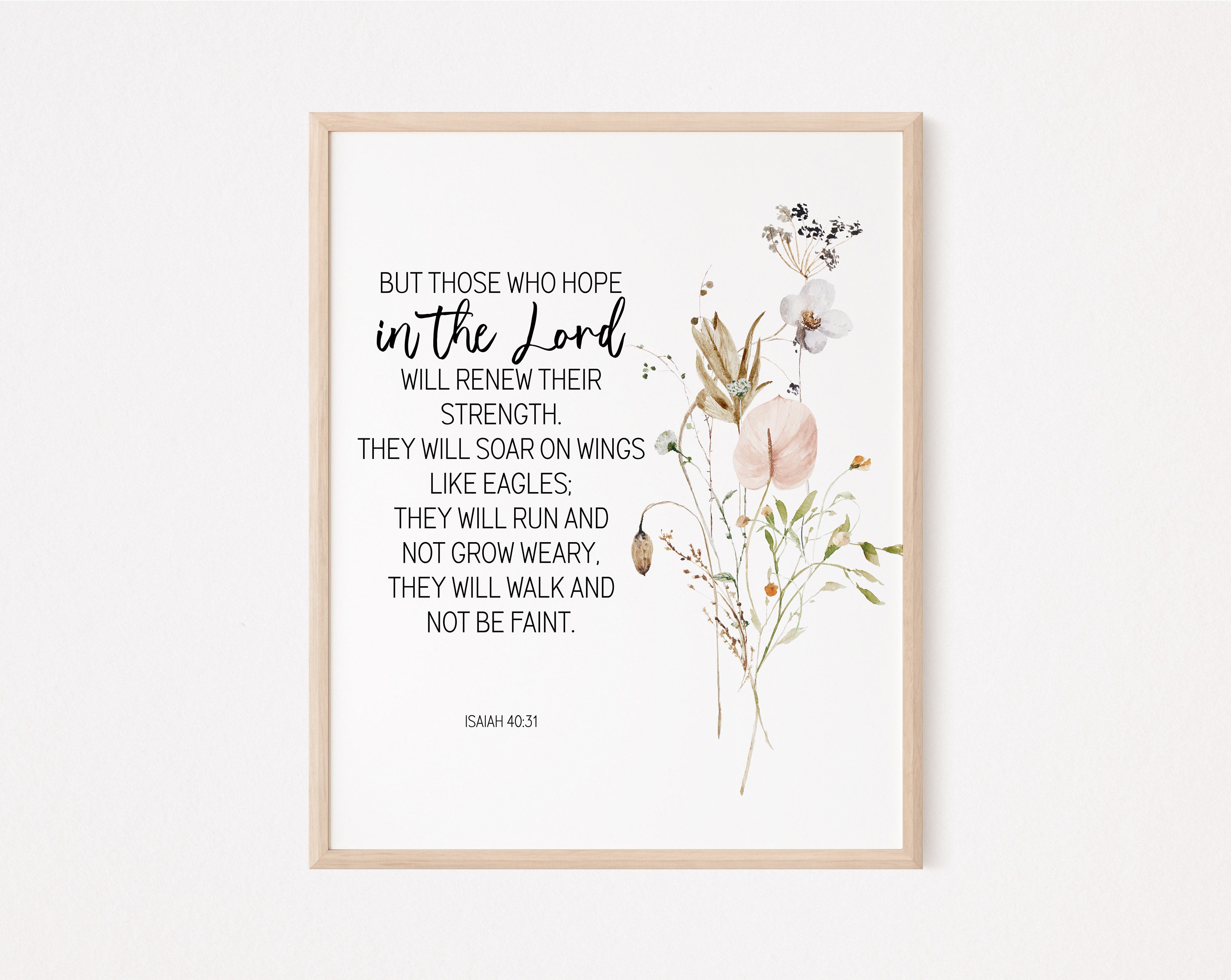 Scripture Wall Print Christian Poster Isaiah Bible Verse - Etsy