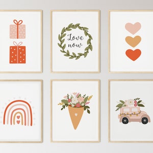 Set of 6 Love Posters, Digital Valentine's Day Posters, Valentine's ...