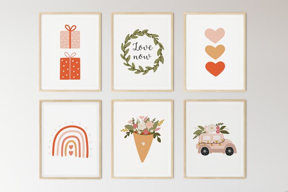 Set of 6 Love Posters Digital Valentine's Day Posters | Etsy