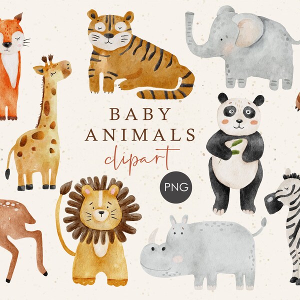 Baby Animals Clipart - Etsy