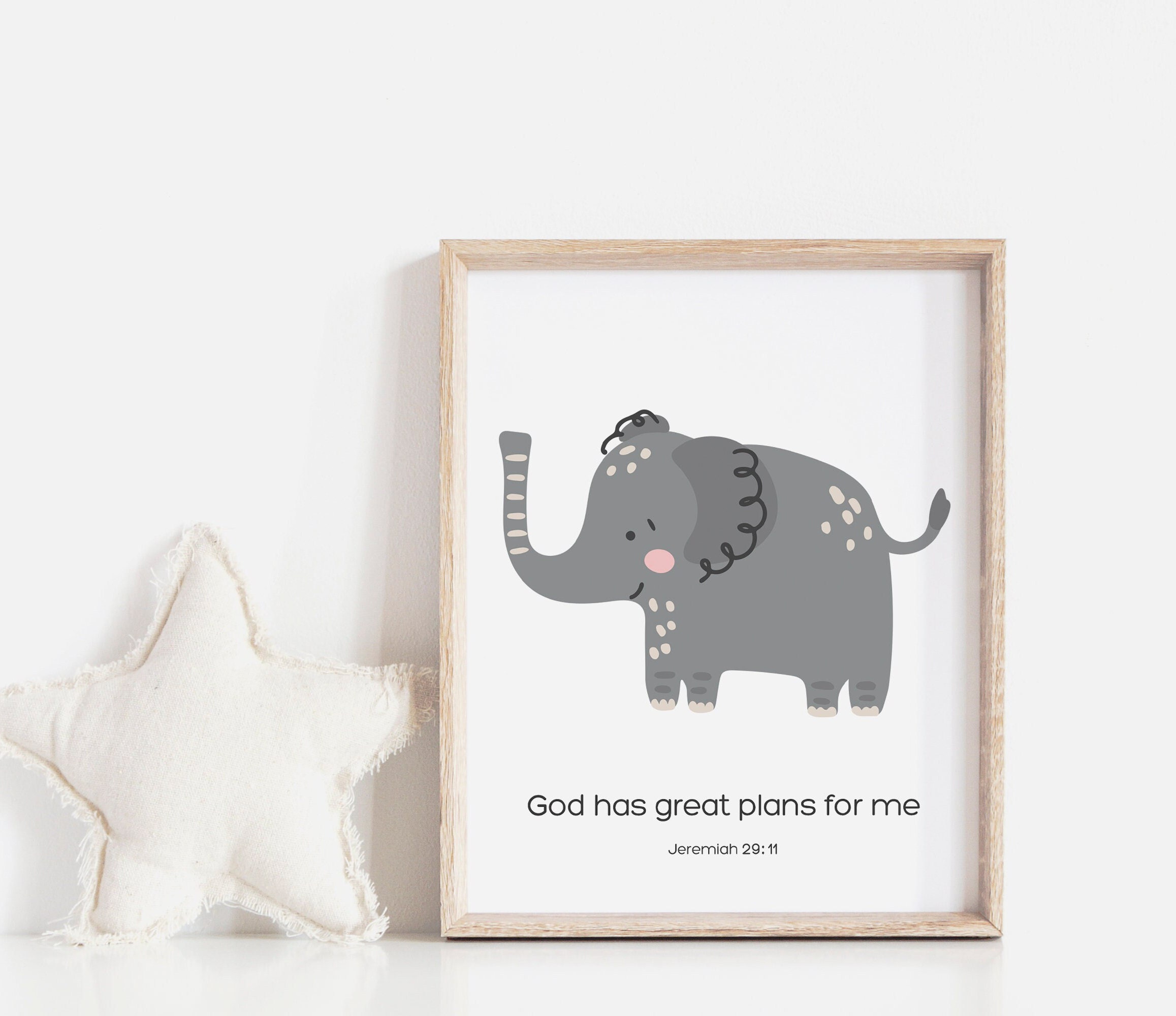Baby Elephant Wall Art Bible Verse Poster Scripture Baby - Etsy