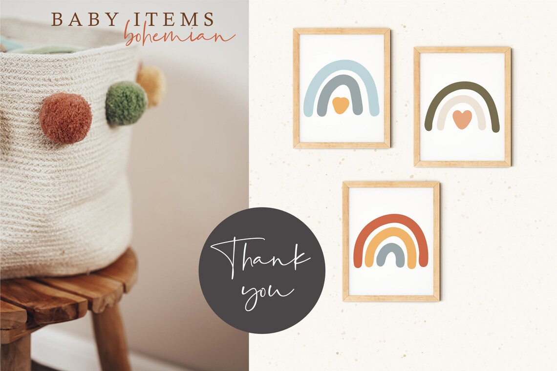 Rainbow Clipart Digital Baby Elements Nursery Clipart - Etsy