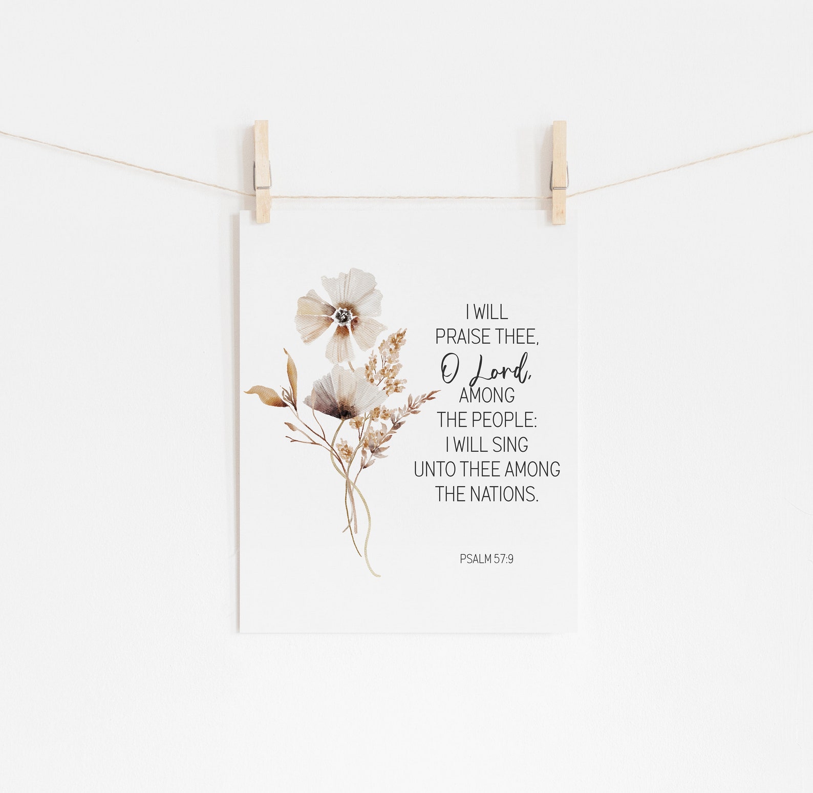 Scripture Wall Print Christian Poster Psalm Bible Verse - Etsy