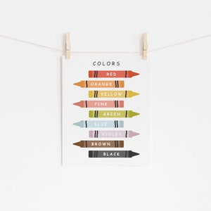 Colors Educational Poster, Kids Wall Decor, Kindergarten Decor ...