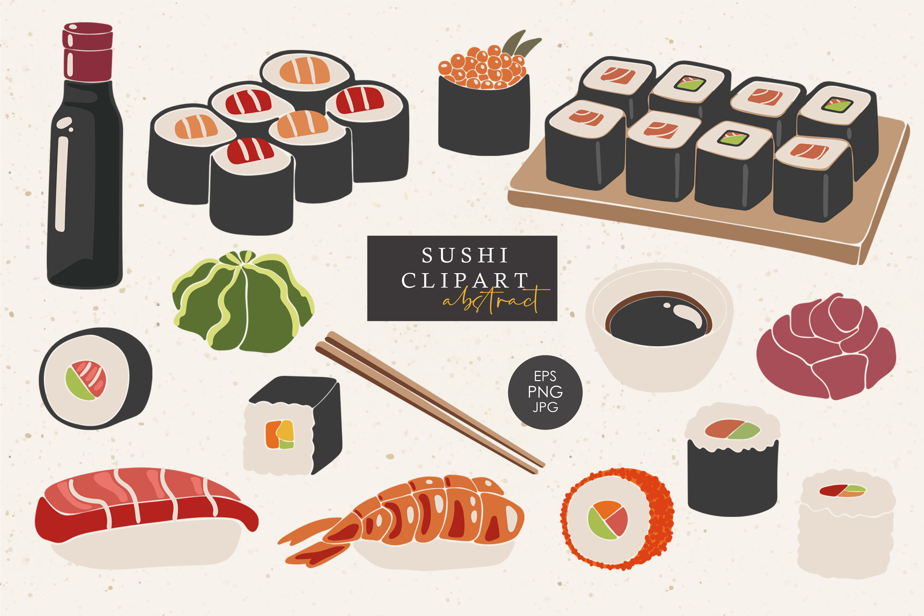 Sushi Clipart Japanese Food Clip Art PNG Sushi Clipart - Etsy