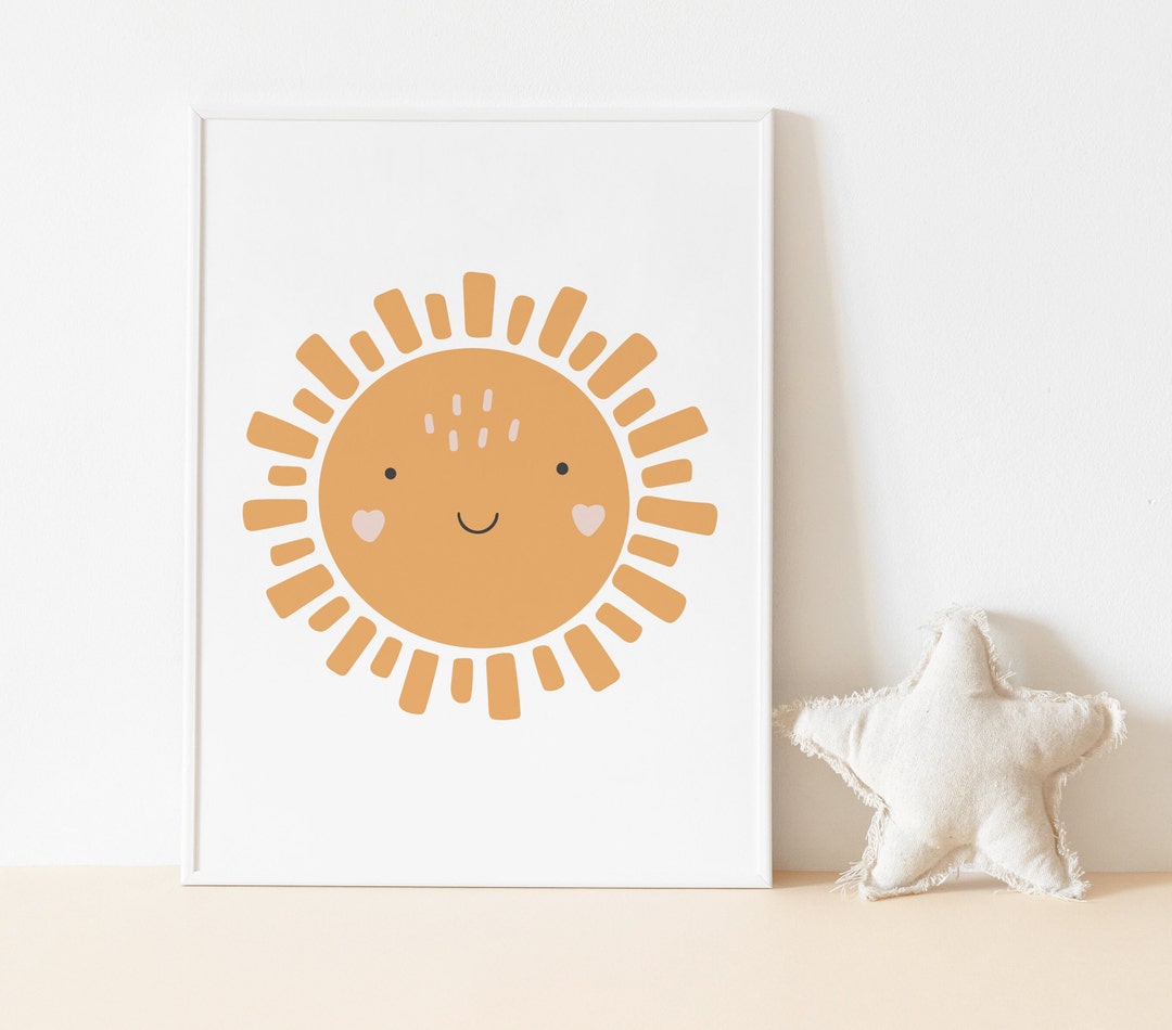 Baby Sun Wall Print, Sunshine Poster, Digital Baby Shower Gift, Sun ...