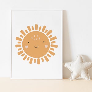 Baby Sun Wall Print, Sunshine Poster, Digital Baby Shower Gift, Sun ...