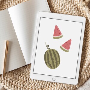 Boho Fruits Clipart, Tropical Fruits Collection, Digital Summer Clipart ...