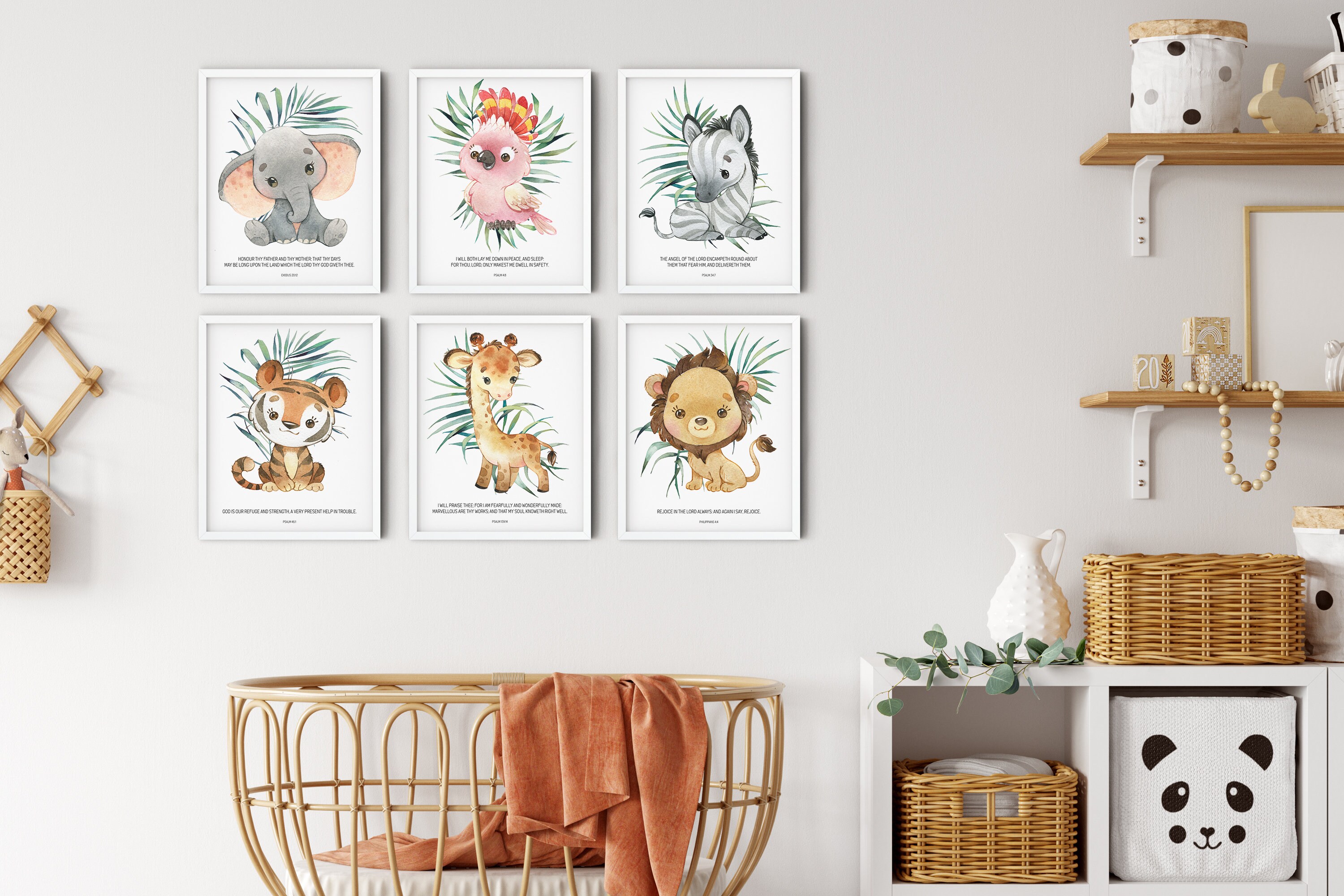 Set of 6 Safari Animals Posters Jungle Animals Posters - Etsy