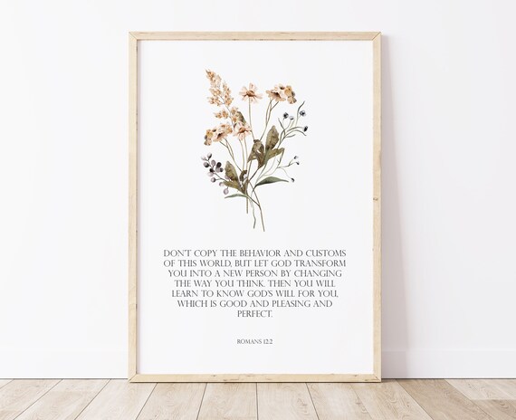 Scripture Wall Print Christian Poster Romans Bible Verse - Etsy