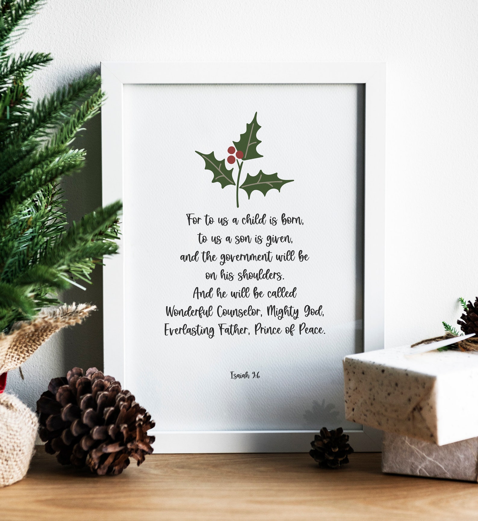 Christmas Wall Poster Isaiah 9:6 Wall Poster Christmas Verse - Etsy