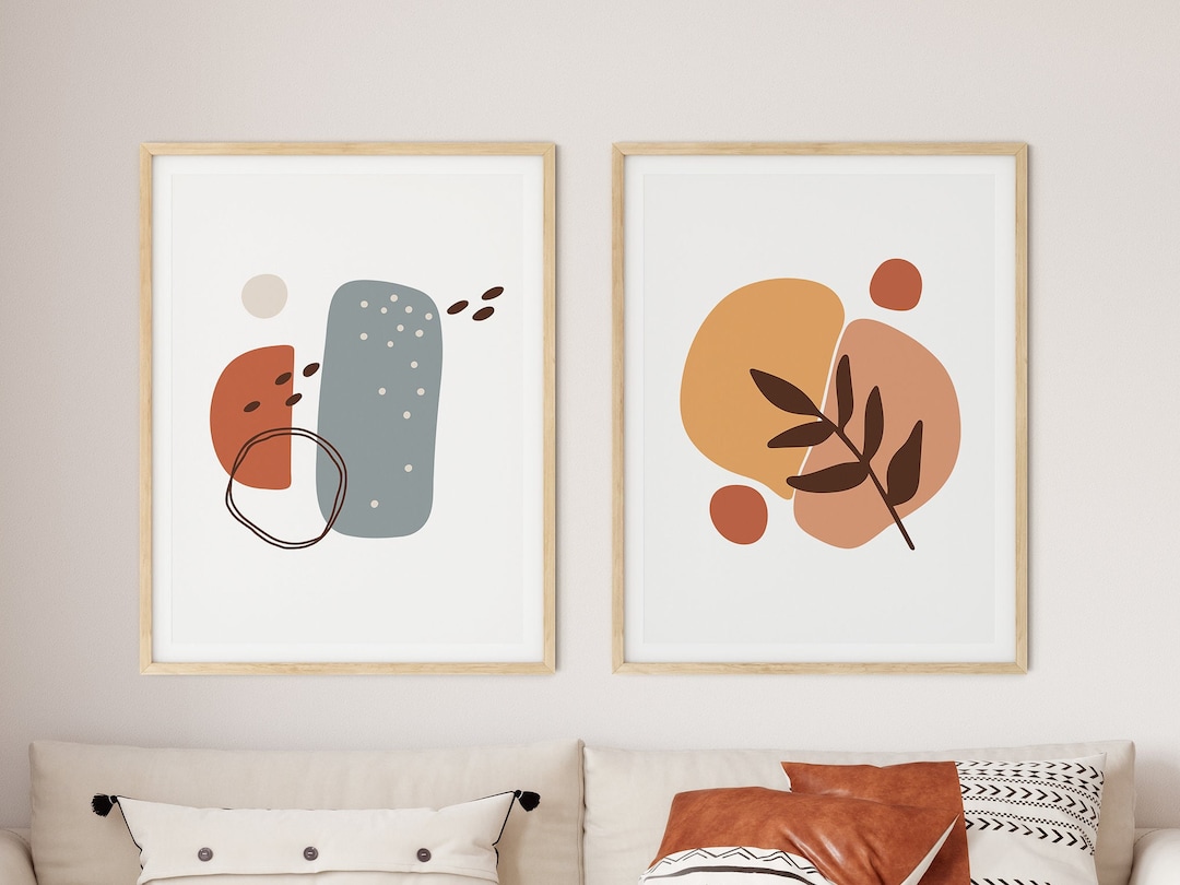 Conjunto de 2 pósters abstractos, póster de pared con forma abstracta ...
