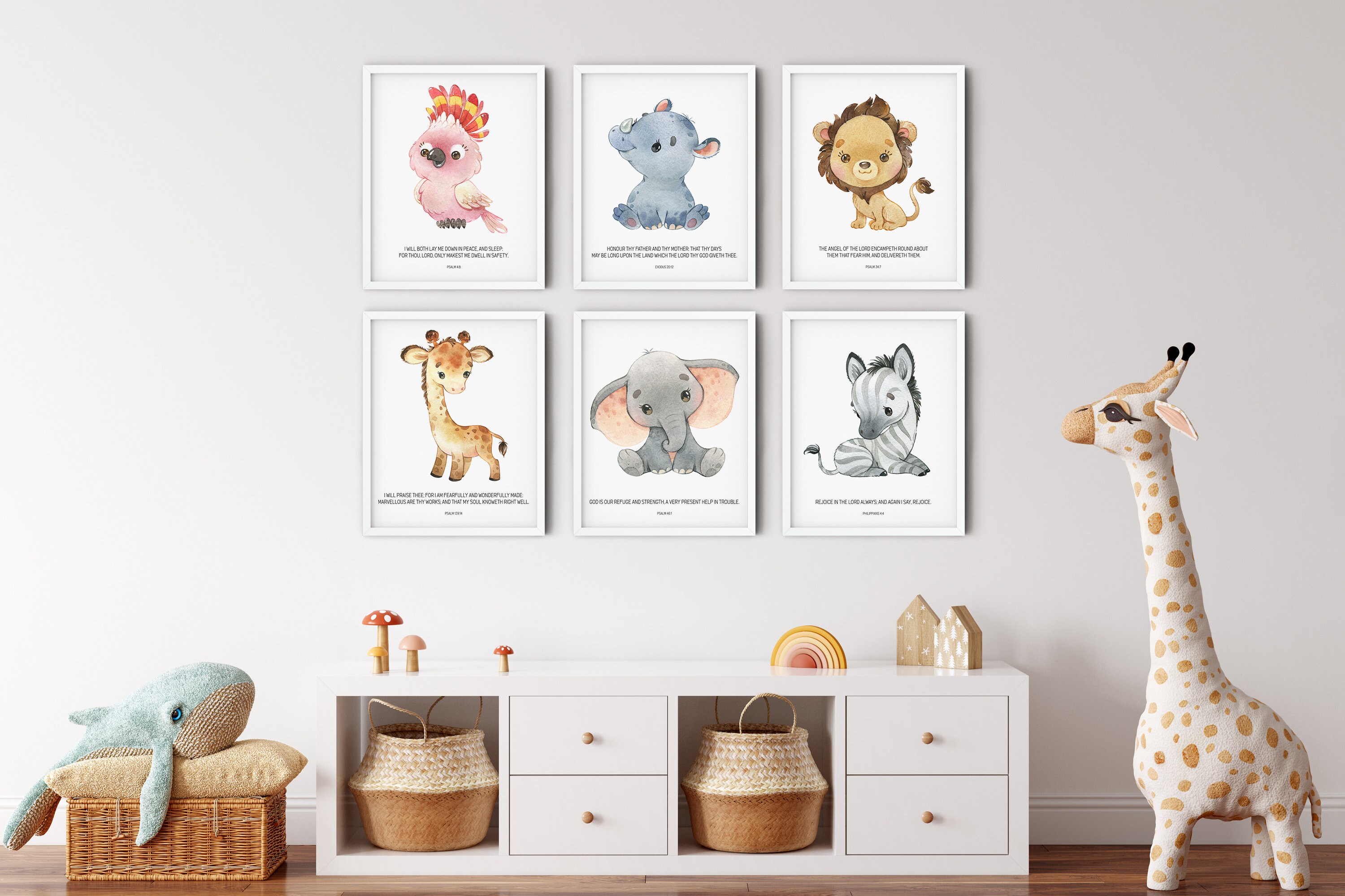 Set of 6 Safari Animals Posters Jungle Animals Posters - Etsy