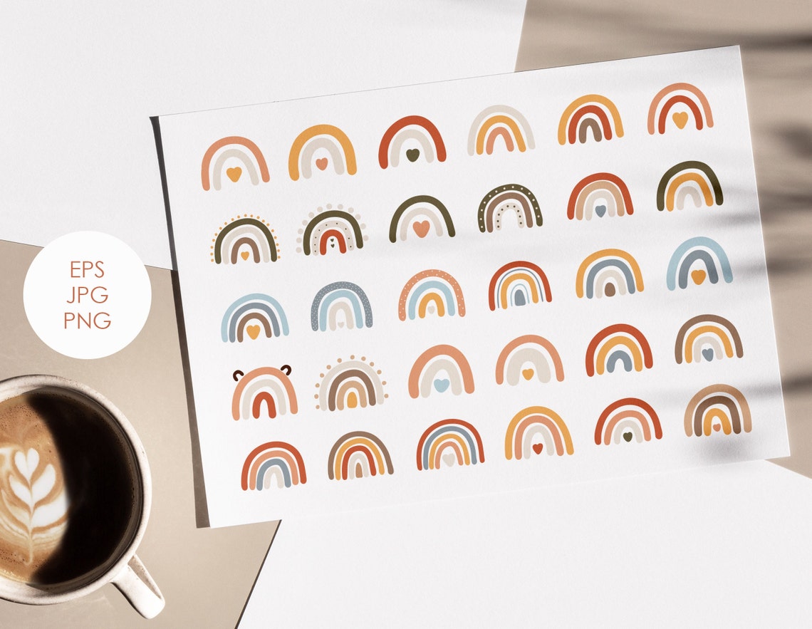 30 Rainbow Clipart Digital Baby Elements Nursery Clipart - Etsy