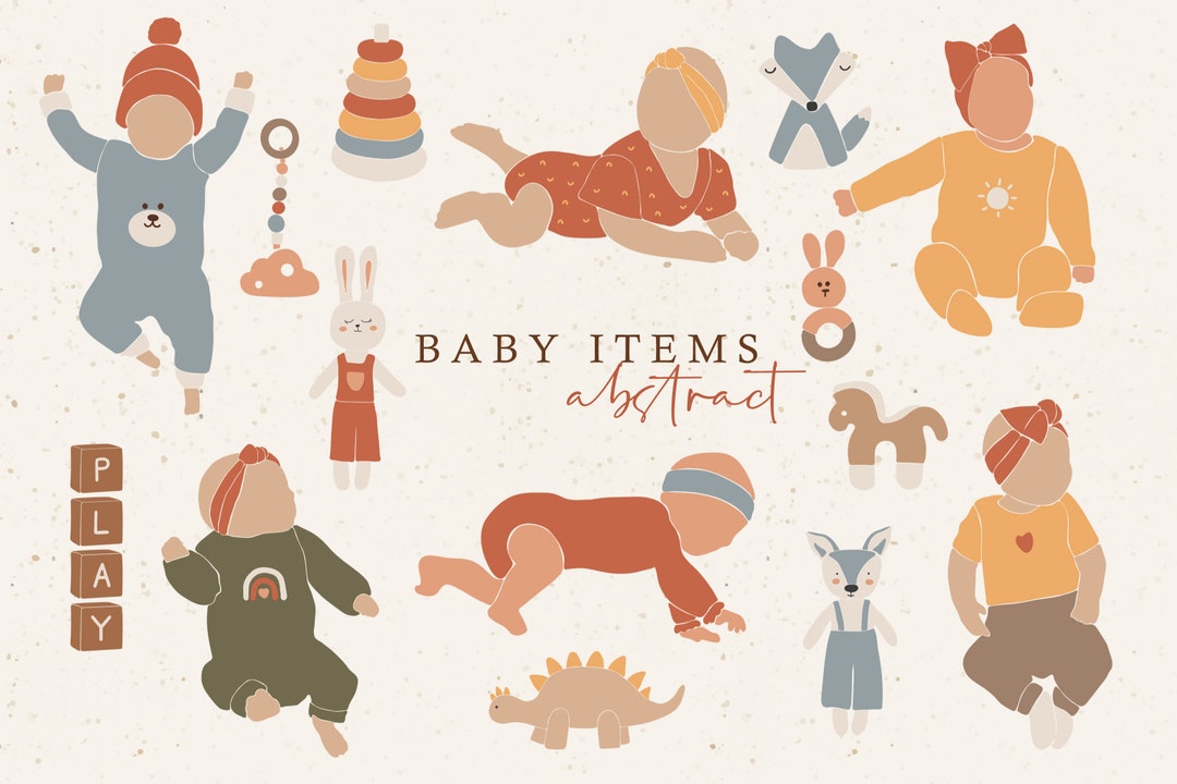 Abstract Baby Clipart, Baby Elements PNG, Nursery Baby Clip Art, Baby ...