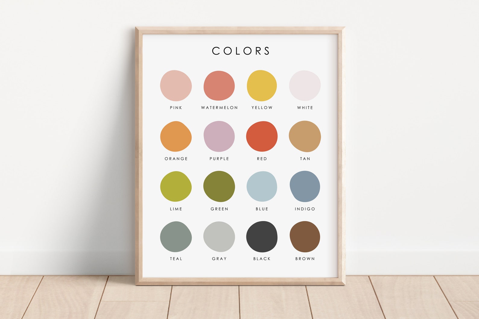 Colors Educational Poster Kids Wall Decor Kindergarten - Etsy