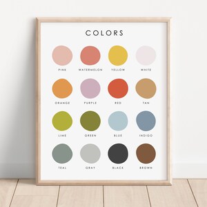 Colors Educational Poster Kids Wall Decor Kindergarten - Etsy