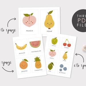 12 Printable Fruits Cards, Educational Cards, Preschool Materials ...