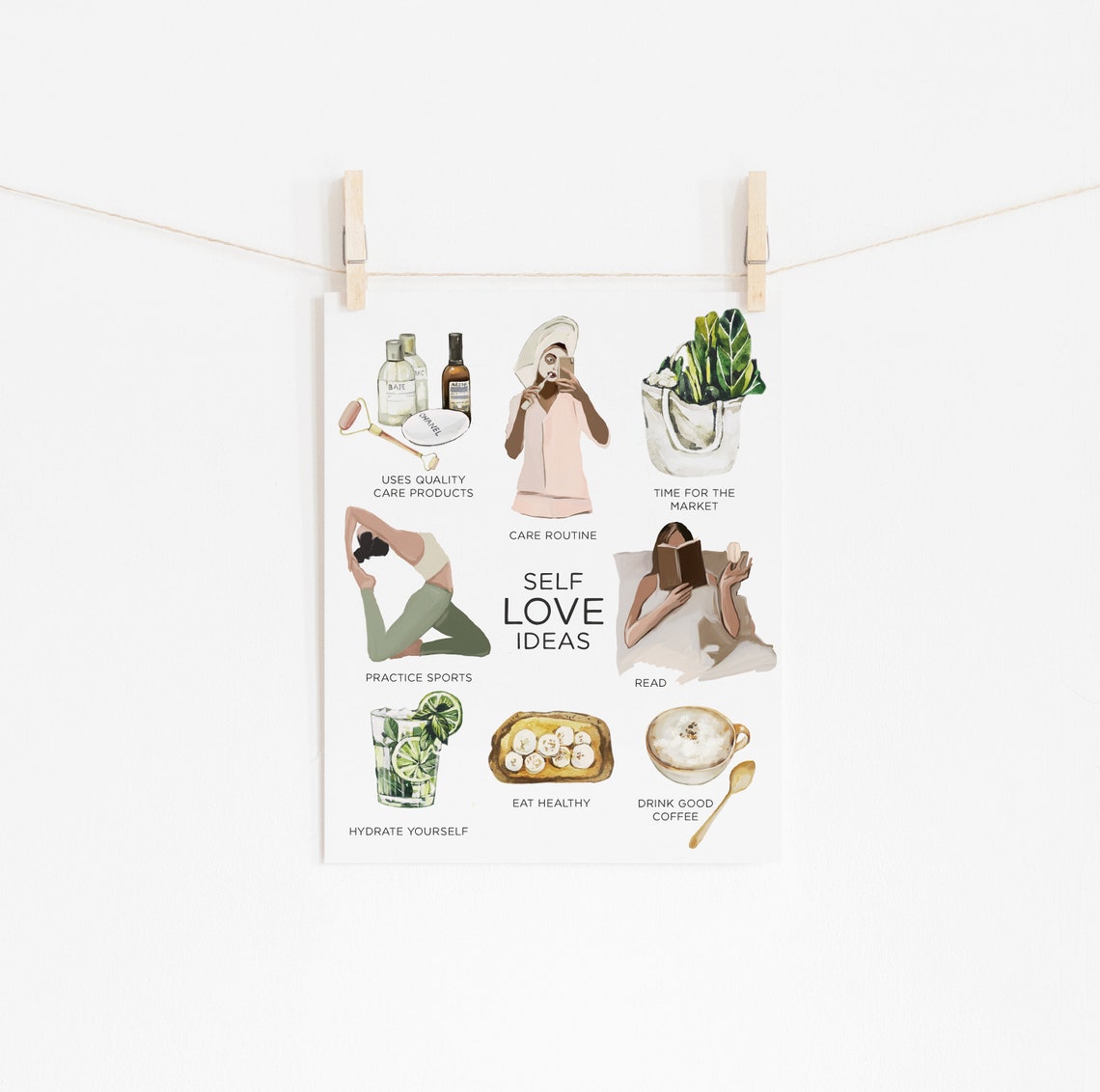 Mental Health Print Printable Self Love Ideas Guide Therapy - Etsy