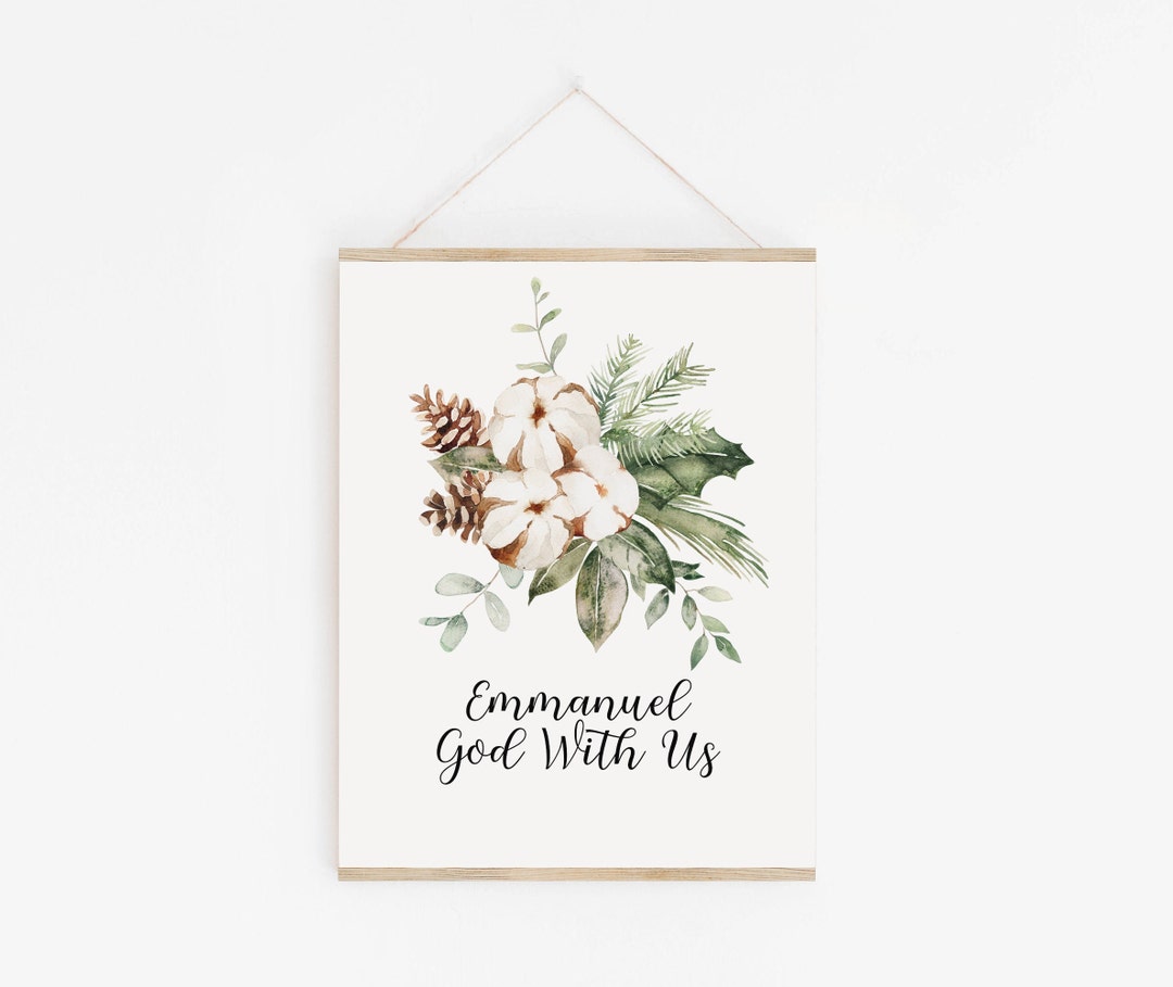 Emmanuel God With Us Print, Digital Print Download, Christmas Decor ...