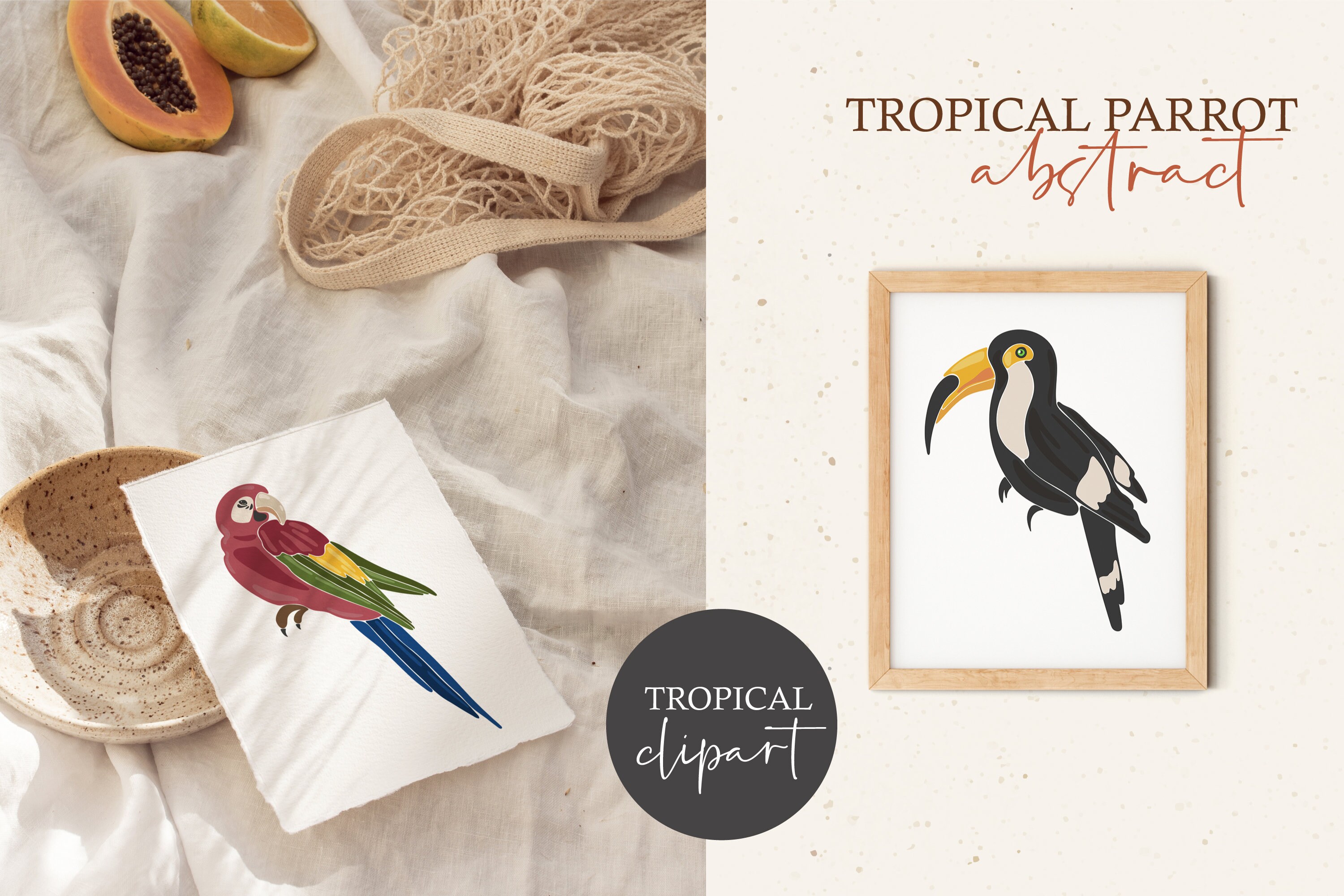 Tropical birds clipart Abstract parrots clipart Parrot PNG | Etsy