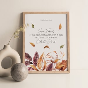 Bible Verse Poster, Thanksgiving Wall Print, Scripture Verse Print ...