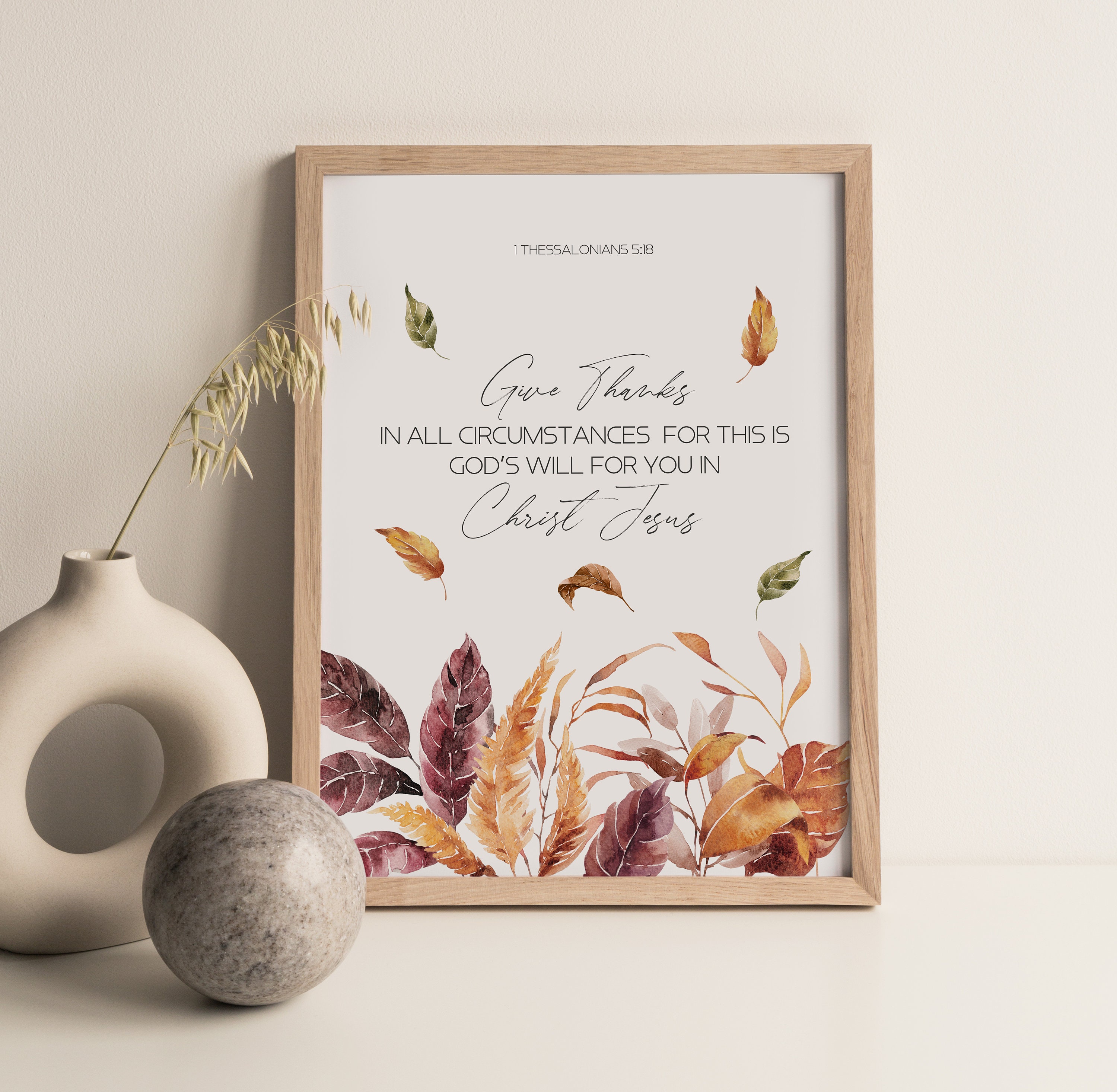 Bible Verse Poster, Thanksgiving Wall Print, Scripture Verse Print ...
