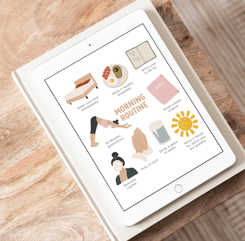 Healthy Morning Routine Printable Morning Routine Poster - Etsy