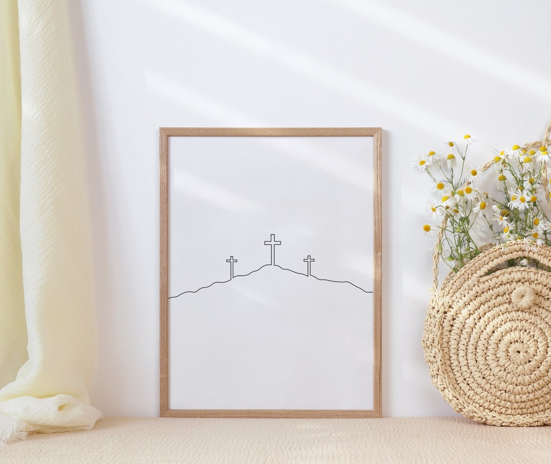 Christian Wall Poster, Jesus Cross Printable Art, Alleluia Wall Print ...